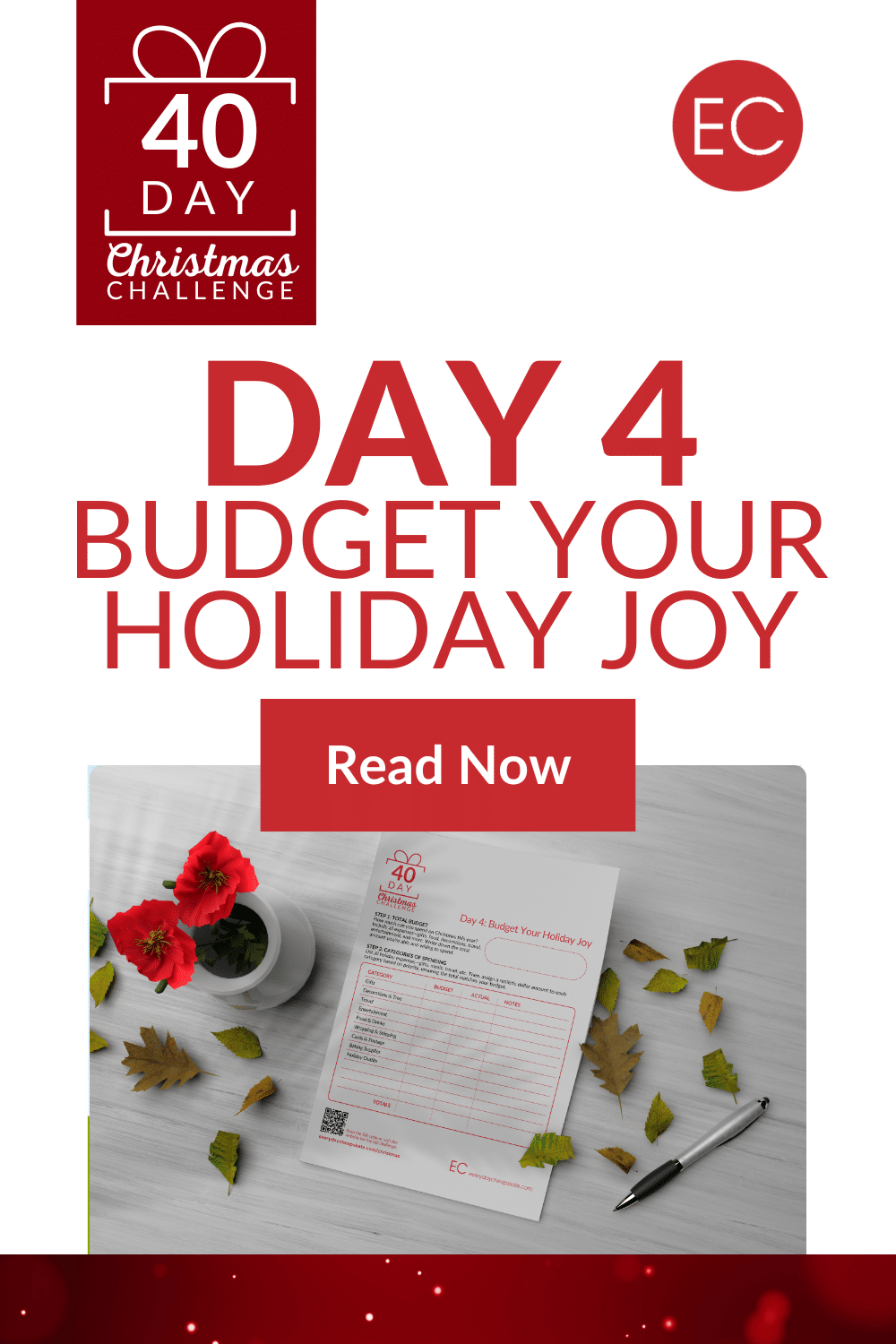 40-Day Christmas Challenge | Day 4 • Budget Your Holiday Joy • Everyday ...